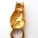 AVON Cat Pin Gold Tone, Golden Cat Rhinestone Eyes Brooch Pin, Cat ...