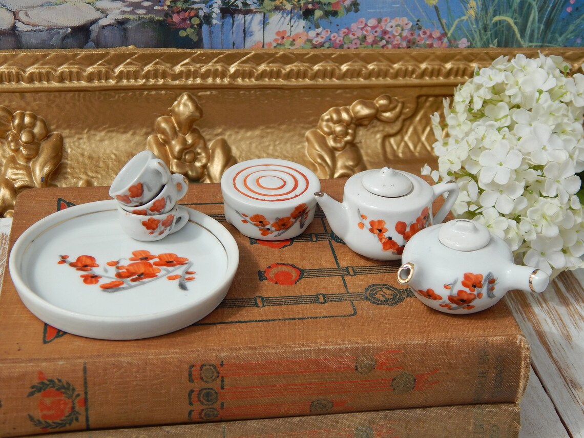 Miniature Tea Set Ceramic Mini Tea Set Doll Display China | Etsy