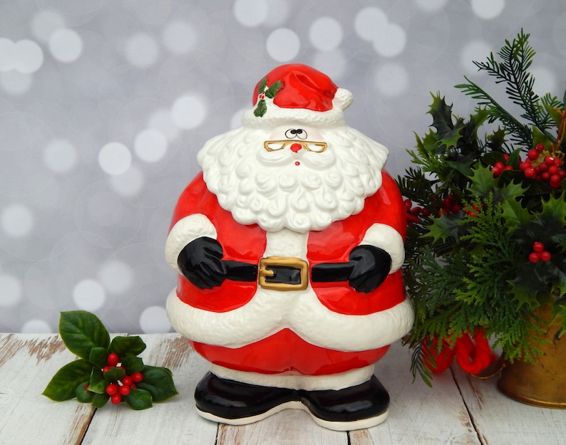Santa Cookie Jar Windsor Collection Round Santa Claus - Etsy