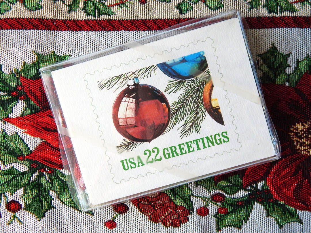 Vintage Christmas Cards Boxed Set of 12 NIB United States Postal Stamp ...