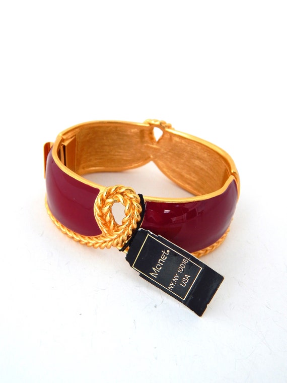 Vintage Monet bracelet, wide art nouveau style floral… - Gem