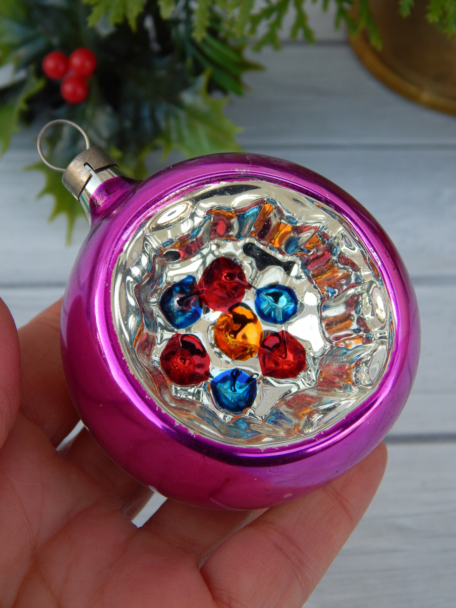 Reflector Ball Ornaments Set of 3 Mercury Glass Ball - Etsy