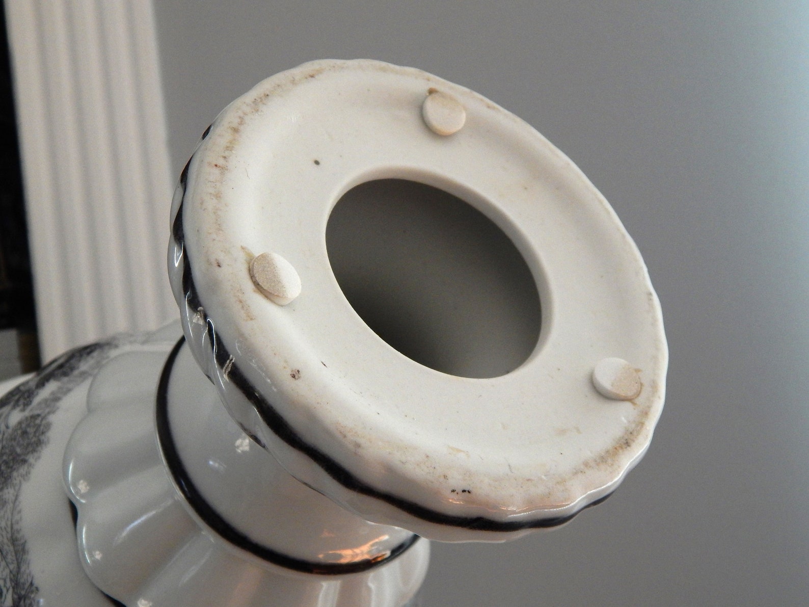 Chinoiserie Toile Planter Black & White Large Footed Urn Vase - Etsy