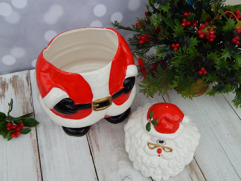 Santa Cookie Jar Windsor Collection Round Santa Claus - Etsy
