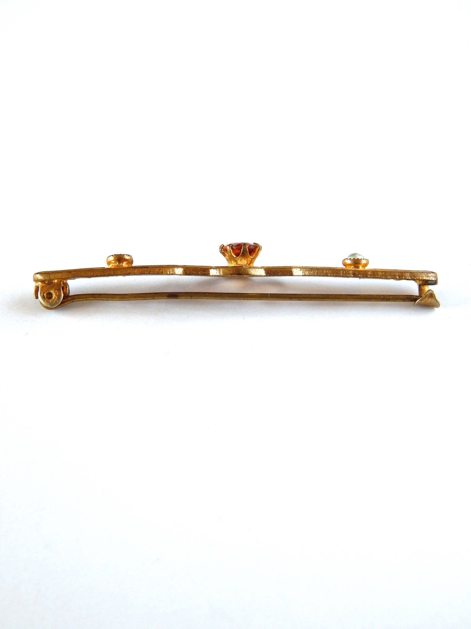 Antique Filigree Bar Pin Faux Topaz Victorian Collar Pin - Etsy