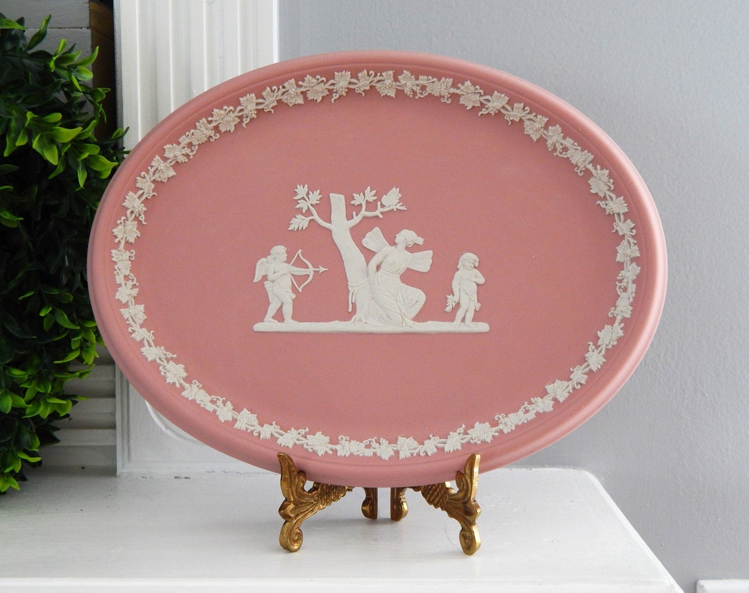 Wedgwood PINK Jasperware Platter Pink Wedgwood England Oval - Etsy