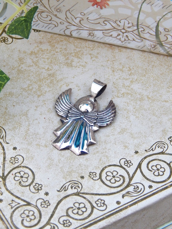 Silver Angel Pendant 925 Thailand, Guardian Angel Pen… - Gem