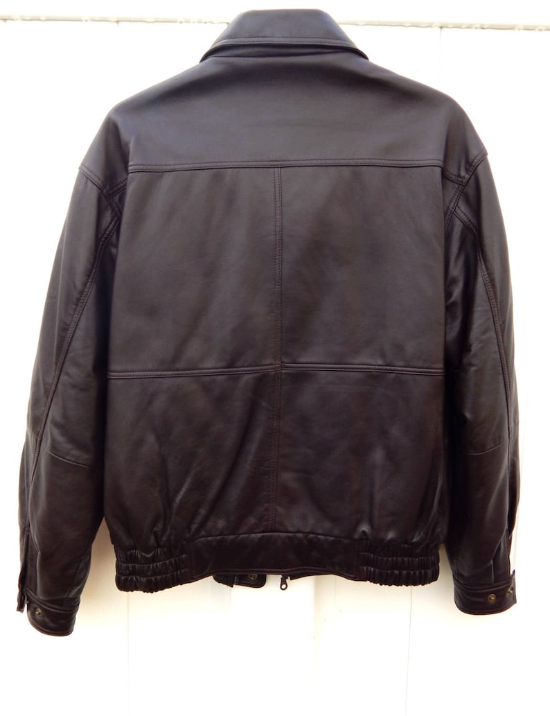 Men's Leather Jacket Dark Brown Size Medium WILLIAM BARRY | Etsy
