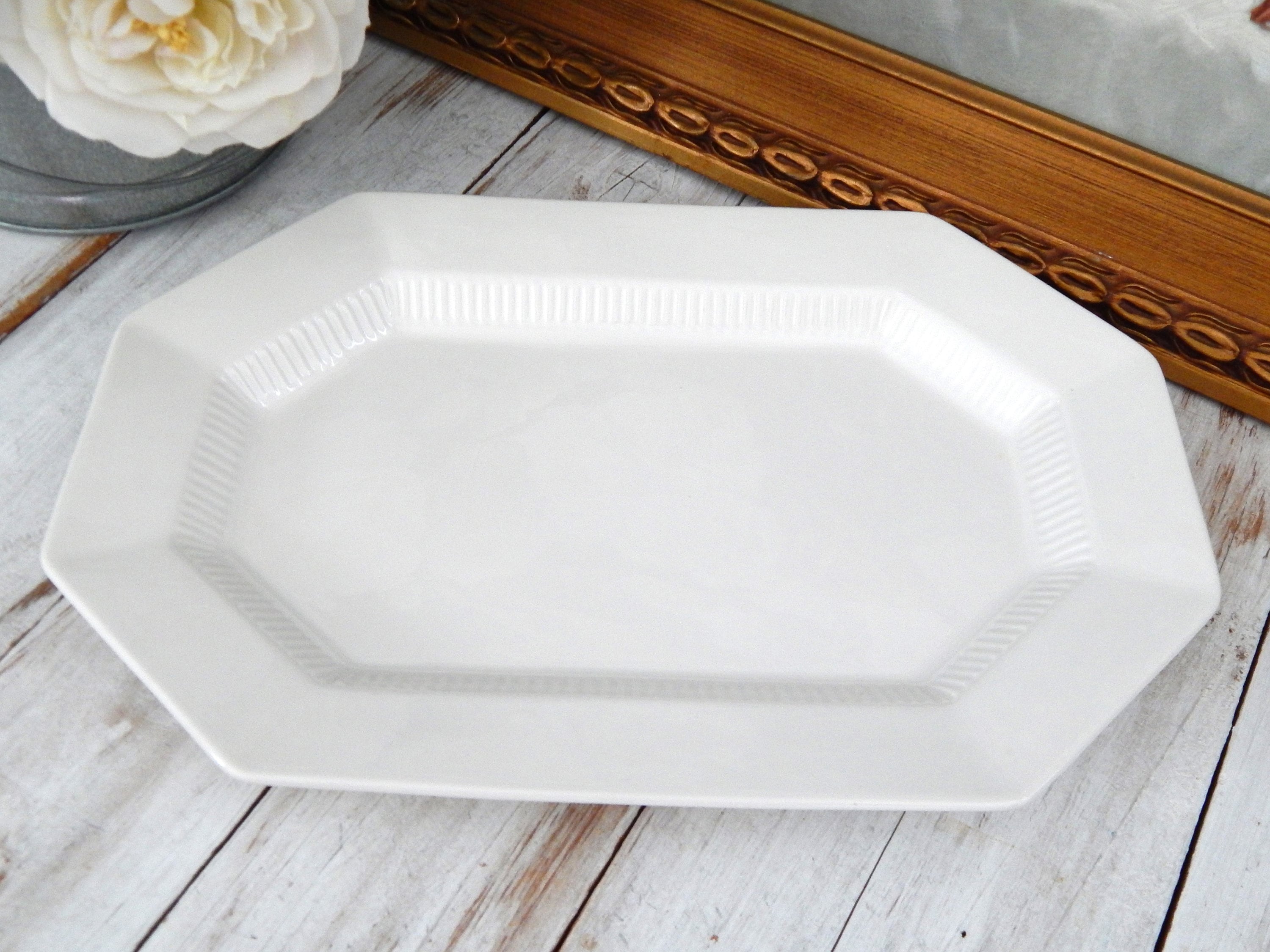 NIKKO Classic White Octagonal Platter, Octagon White Serving Platter ...