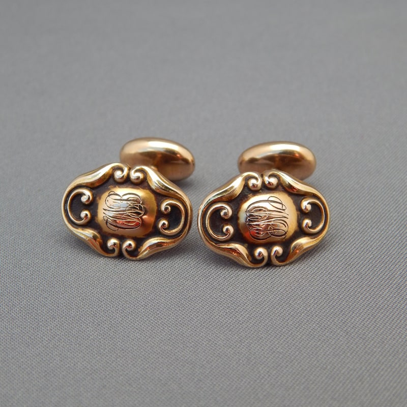 14k Solid Gold Cufflinks - Etsy