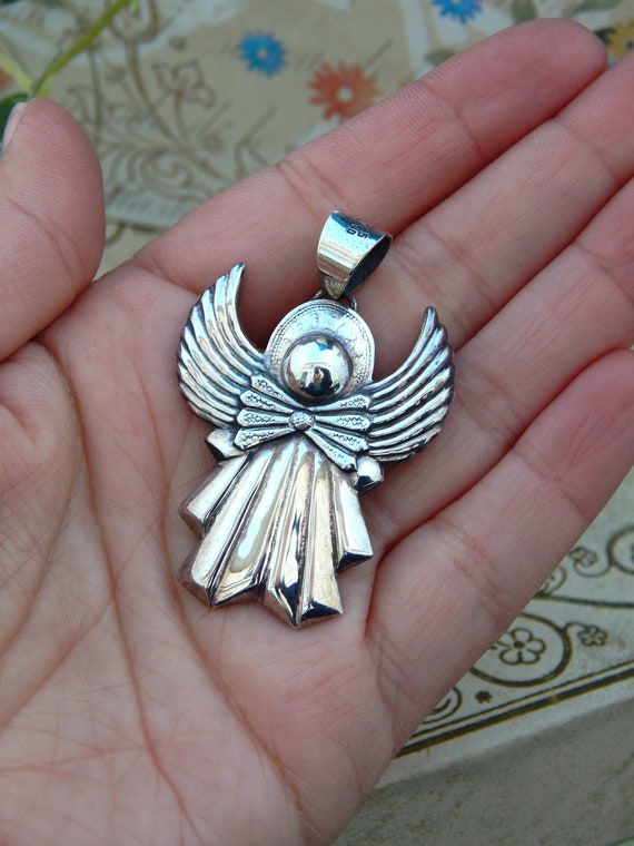 Silver Angel Pendant 925 Thailand, Guardian Angel Pen… - Gem