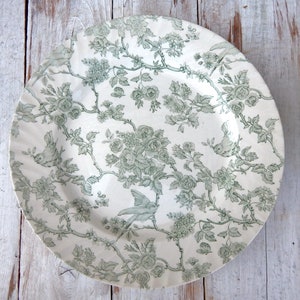 Green Toile Plates & Bowls Set BARRATS England SONGBIRDS GREEN Rare ...