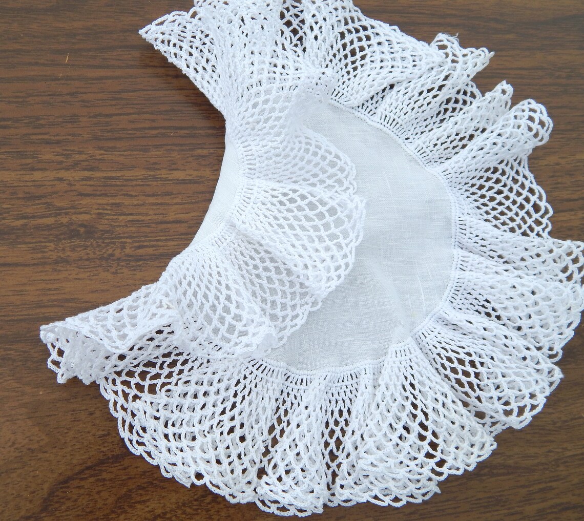 Round Doily Lace Border White Cotton Doily With Wide - Etsy