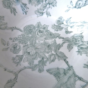 Green Toile Plates & Bowls Set BARRATS England SONGBIRDS GREEN Rare ...