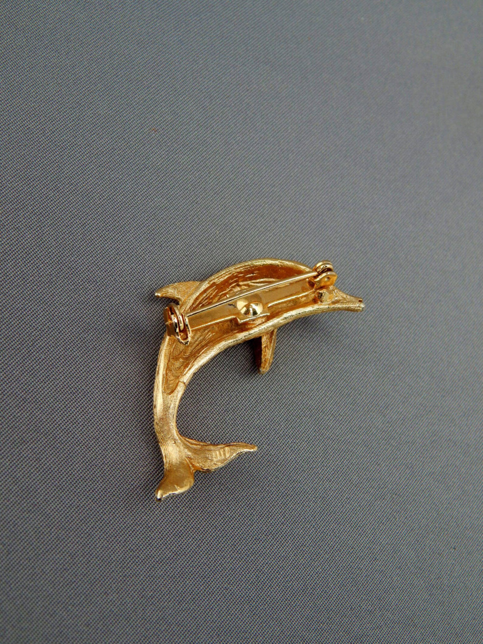 Gold Dolphin Pin Brushed Gold Tone Dolphin Figural Pin - Etsy