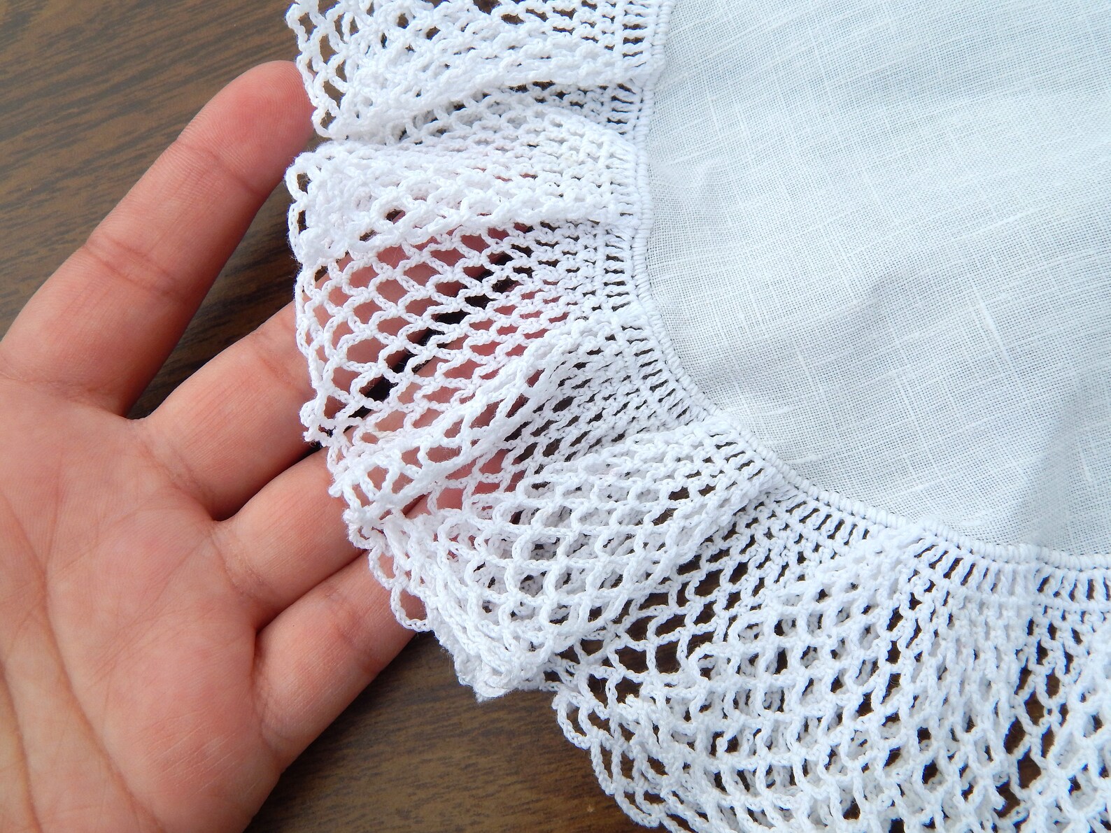 Round Doily Lace Border White Cotton Doily With Wide - Etsy