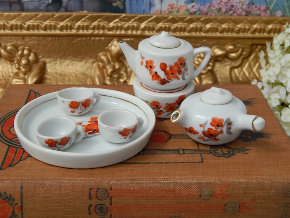 Miniature Tea Set Ceramic Mini Tea Set Doll Display China | Etsy