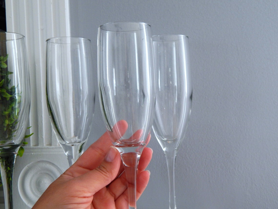 Vintage LIBBEY Flute Glasses Claret Set of 4, Tall Champagne Flutes - Etsy