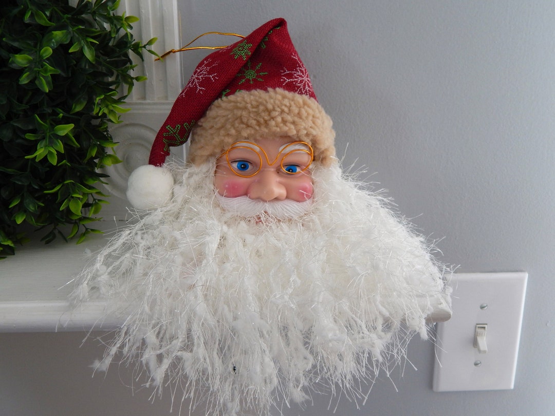 Santa Head Ornament, Santa's Face Traditional Christmas Ornament ...