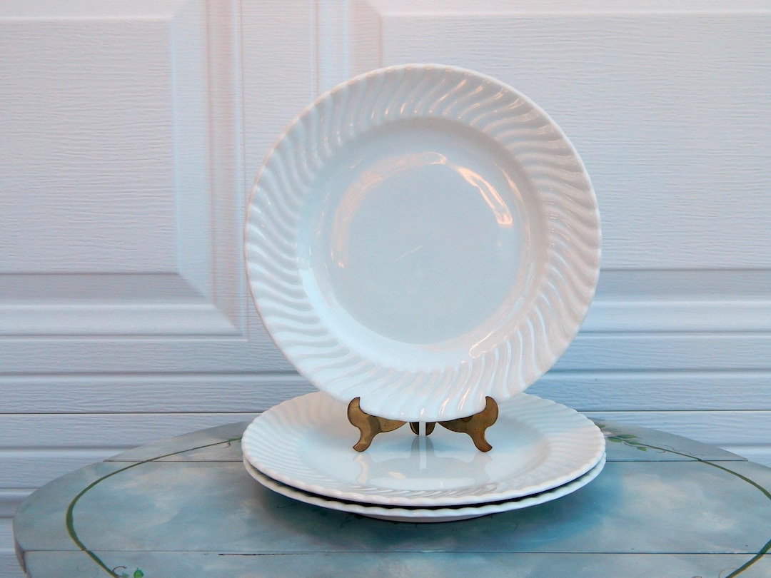 SCHONWALD Dinner Plates Set of 3 GERMANY, Elegant Vintage White Plates ...