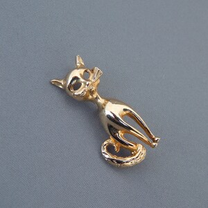 Vintage Cat Pin, Gold Tone Cat Brooch, Golden Cat Pin, Figural Pin ...