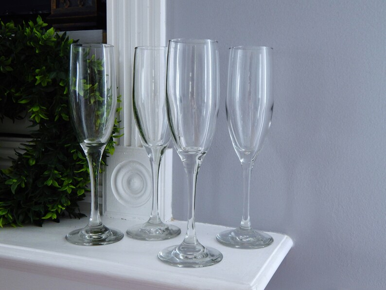 Vintage LIBBEY Flute Glasses Claret Set of 4, Tall Champagne Flutes - Etsy