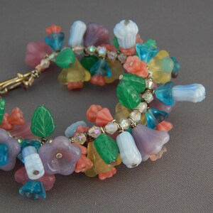 Floral Cha Cha Bracelet, Multi Color Bracelet Flower Charms Crystals ...