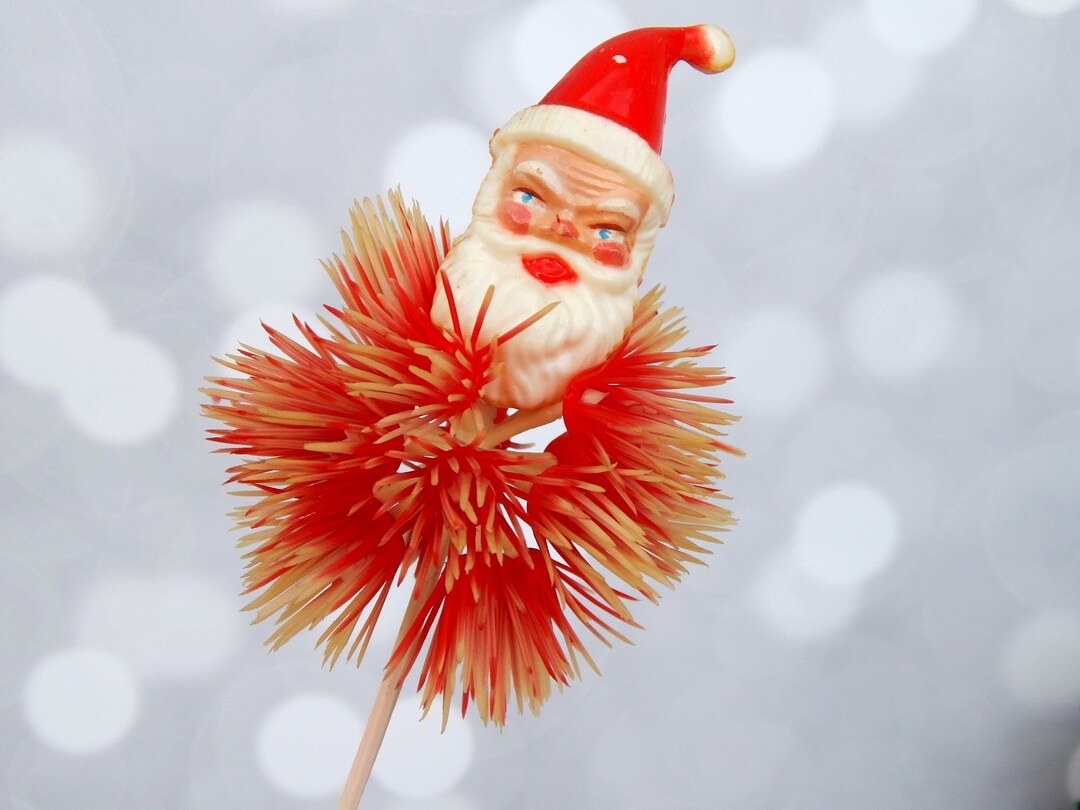 Vintage Atomic Santa Pick Ornament Spiky Starburst Sputnik Era, Mid ...