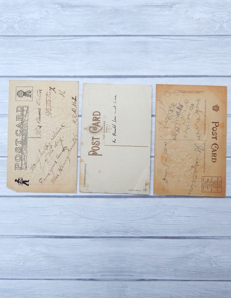 Antique Birthday Postcard Lot of 3 Victorian Postcards - Etsy