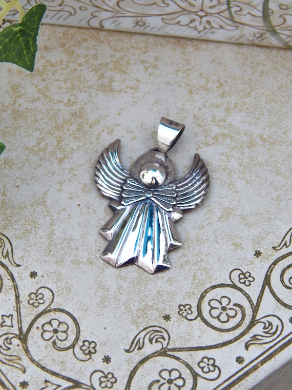 Silver Angel Pendant 925 Thailand, Guardian Angel Pen… - Gem