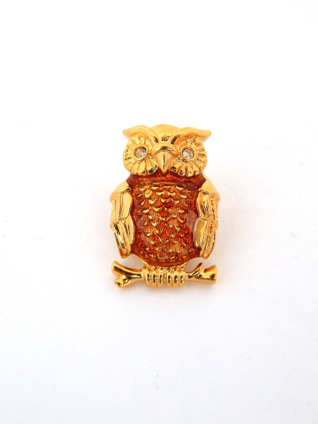 AVON Owl Pin Rhinestone Enamel, Bird Lapel Pin Tack Pin, Owl Tac Pin ...