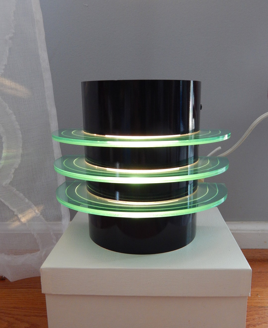 REMCRAFT Wall Lamp, RARE Vintage Futuristic Modern Wall Sconce Black ...