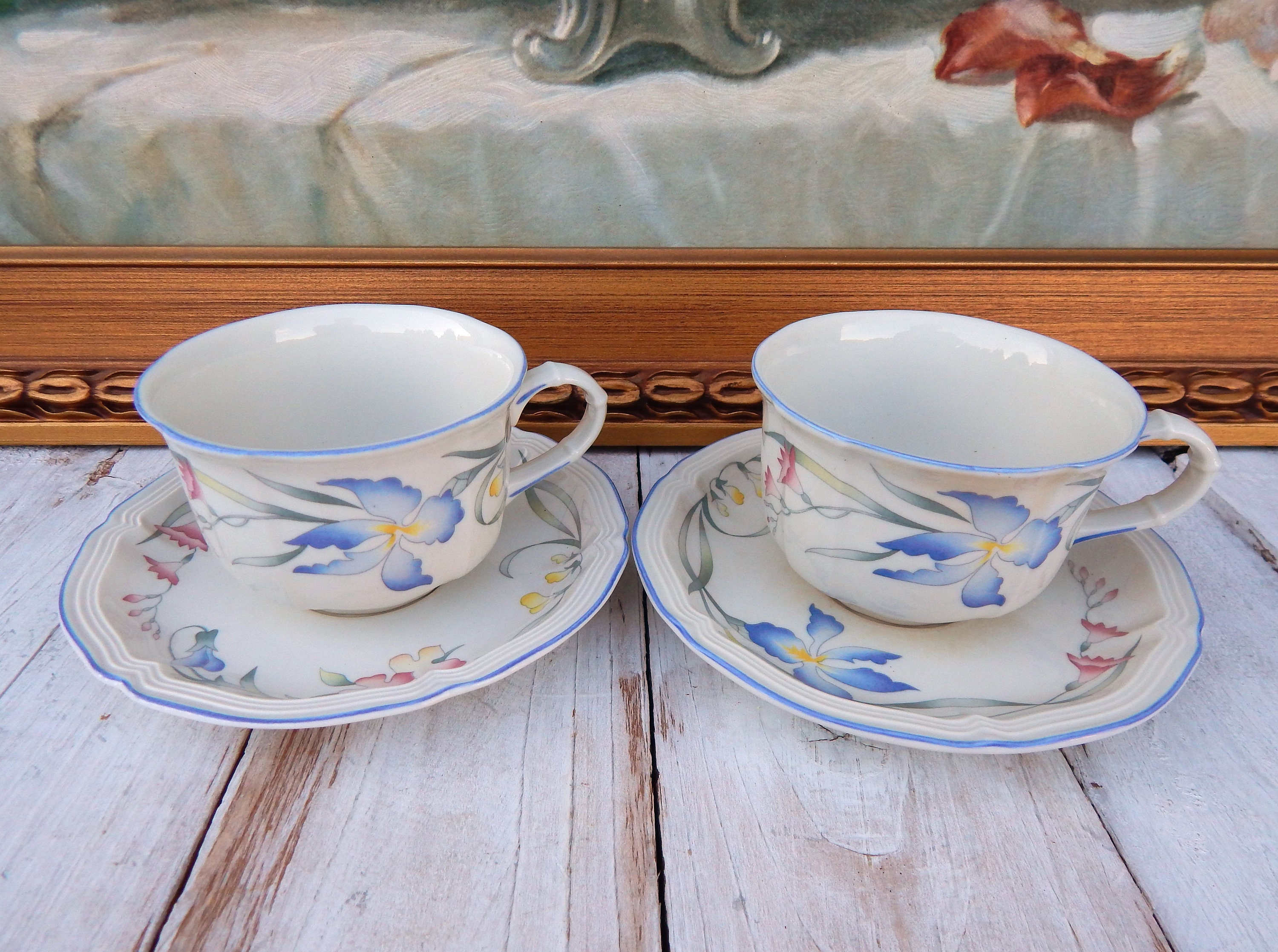 VILLEROY & BOCH Riviera Cups and Saucers Set of 2 Vintage | Etsy
