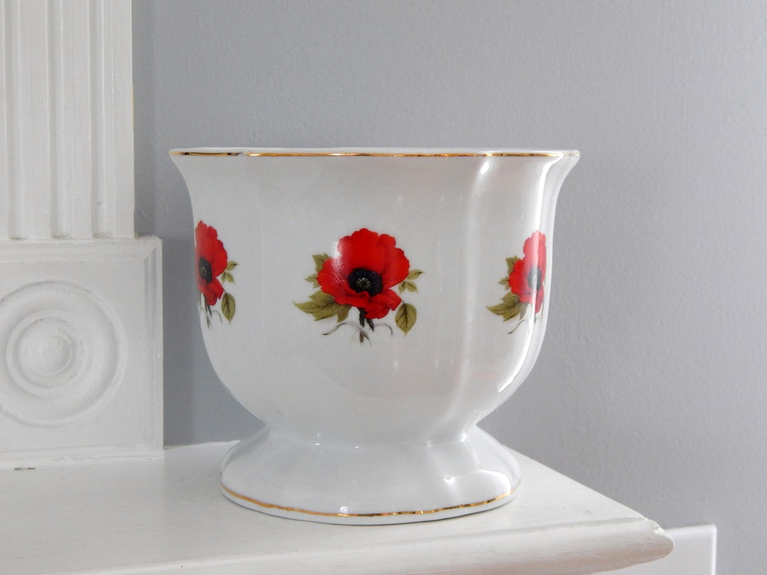 Red Poppies Planter Formalities Baum Bros Poppy Collection, White ...