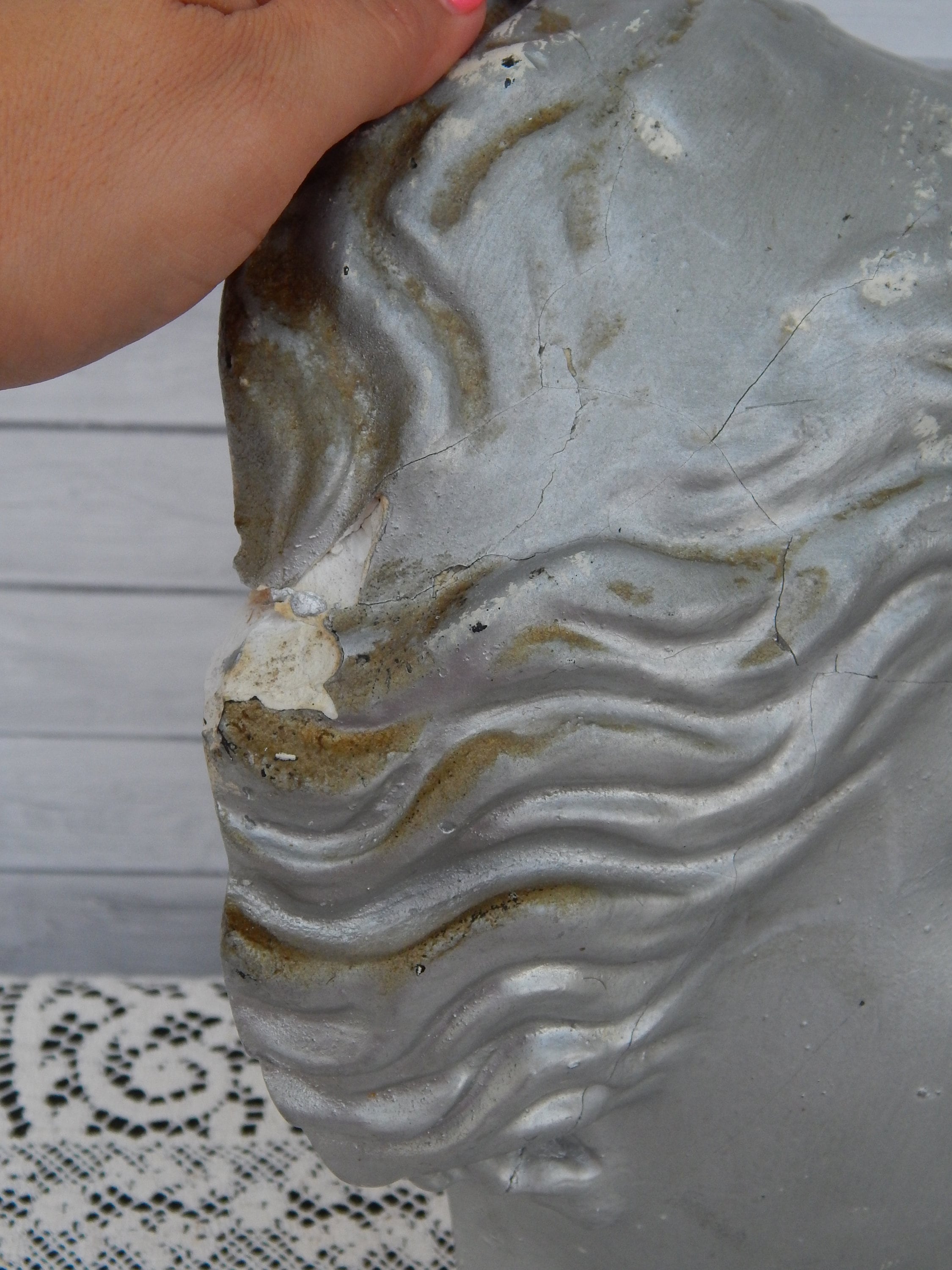 Antique Plaster Head Woman, Plaster Achitectural Fragment Female Head ...
