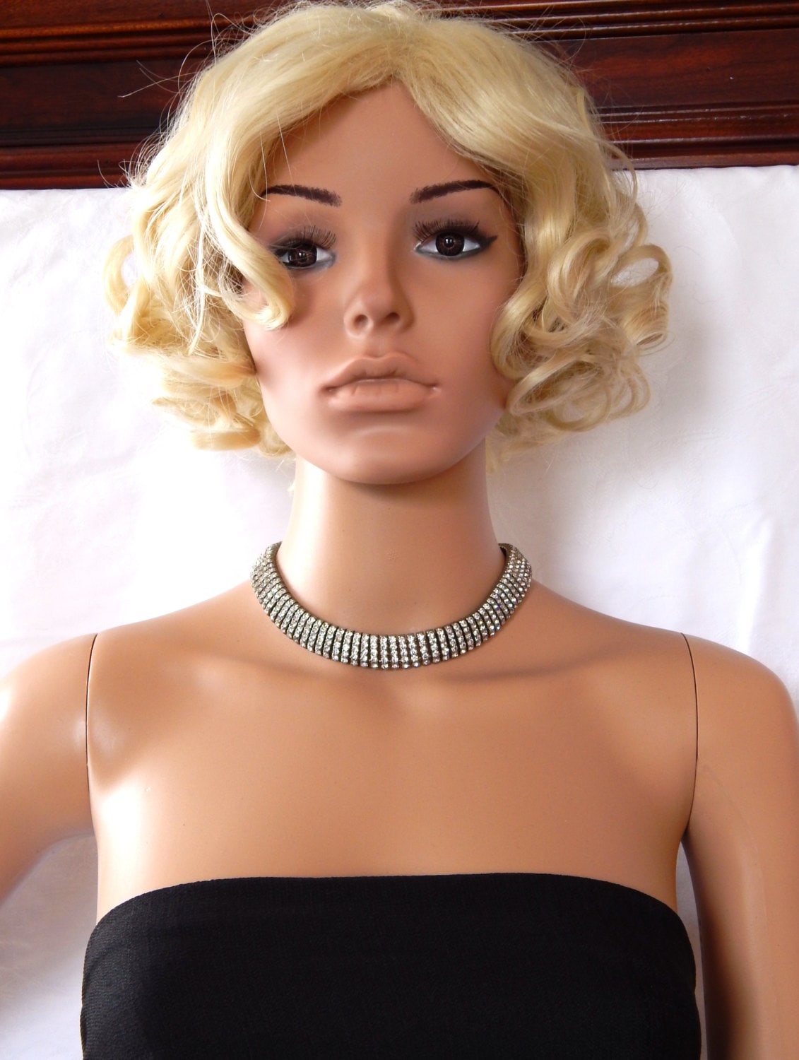 Rhinestone Collar Necklace Art Deco Hollywood Regency Wide | Etsy