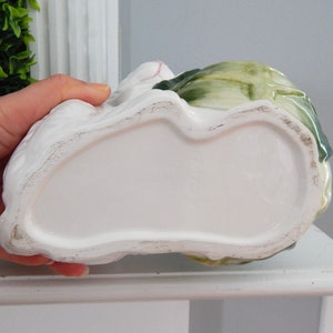 Vintage Bunny Planter, Ceramic Bunny With Cabbage Vase, Hand Painted ...