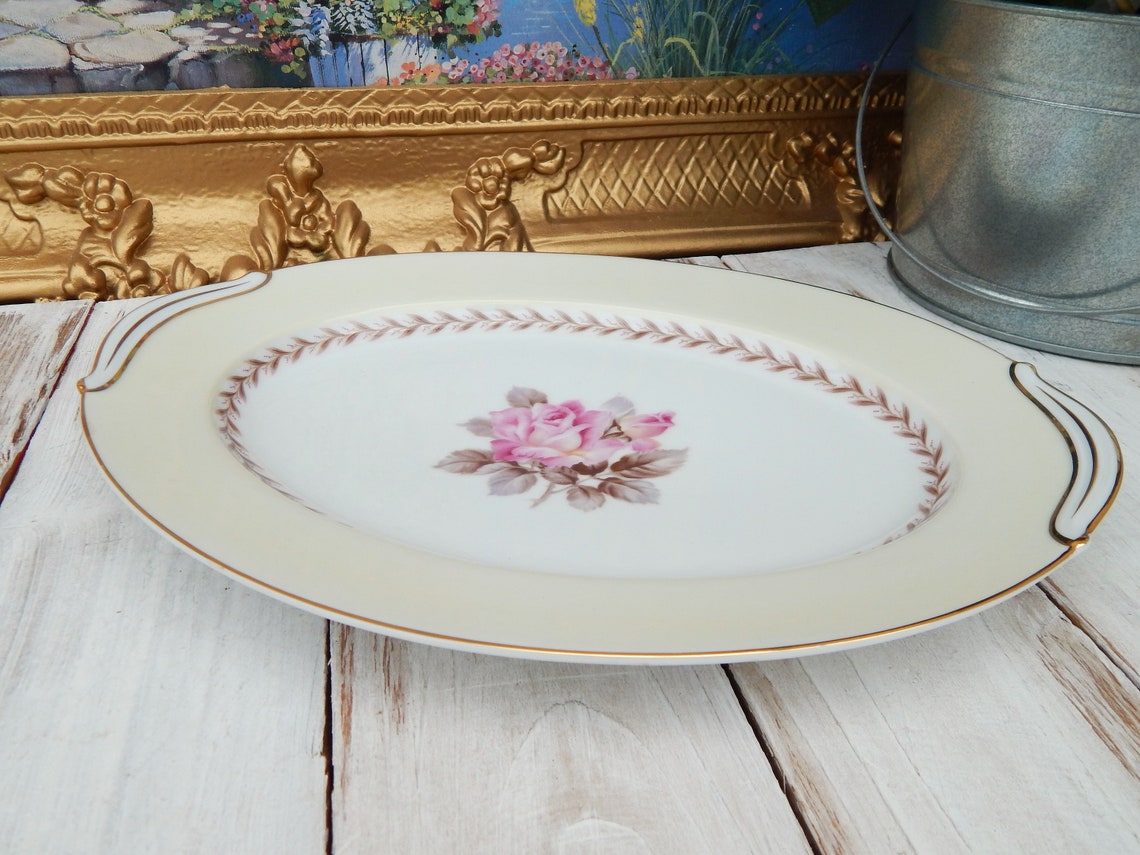 Floral Platter NORITAKE Japan N212 Pink Roses Serving Platter | Etsy