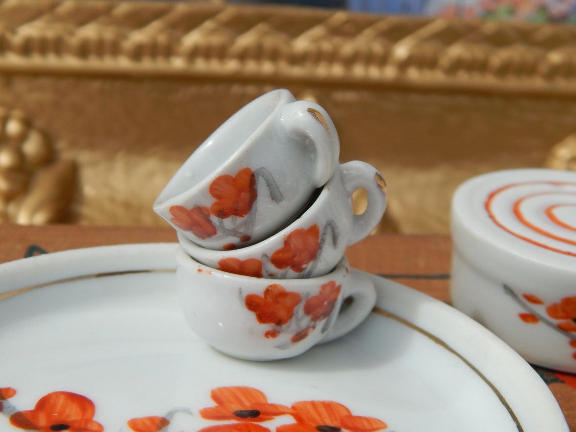 Miniature Tea Set Ceramic Mini Tea Set Doll Display China - Etsy
