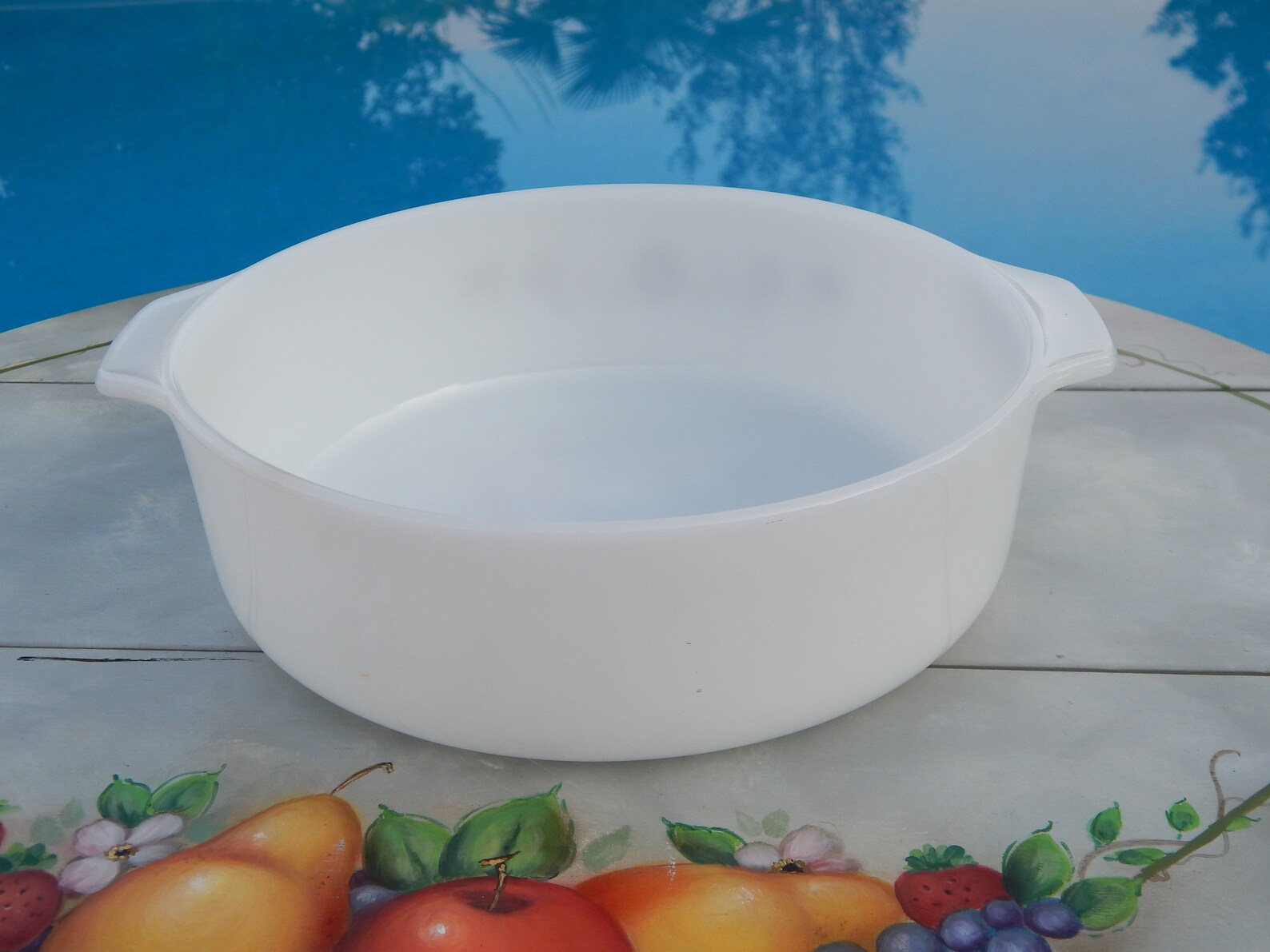 Milk Glass Casserole PYR-O-REY DYNAWARE White Brown Daisy | Etsy