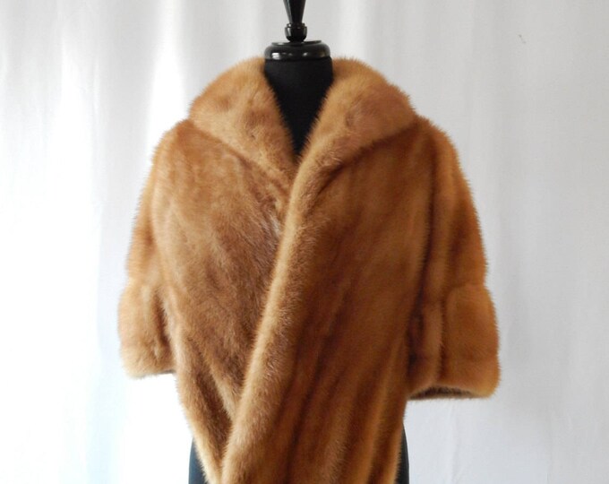 Mink Fur Stole, EMBA Honey Blond Light Brown Mink Stole Autumn Haze ...
