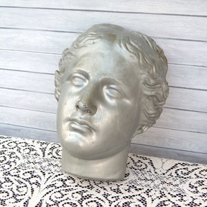 Antique Plaster Head Woman, Plaster Achitectural Fragment Female Head ...