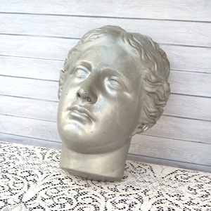Antique Plaster Head Woman, Plaster Achitectural Fragment Female Head ...
