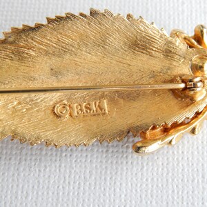 Vintage Leaf Pin Signed, Gold Leaf Pin BSK, Silver Leaf Pin Sarah ...