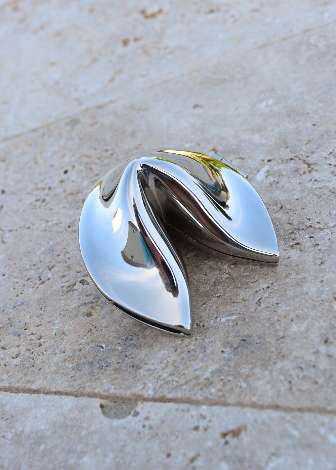 Fortune Cookie Trinket Box, Silver Plated Chinese Fortune Cookie Coin ...
