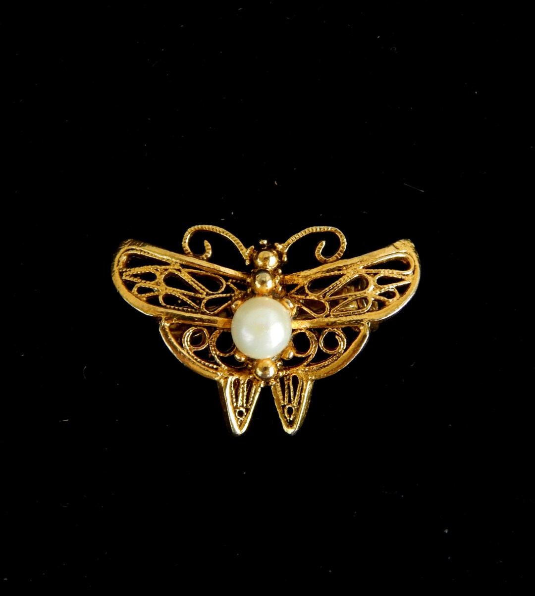 Gold Moth Pin Butterfly Pin, Vintage Butterfly Brooch Gold Tone ...