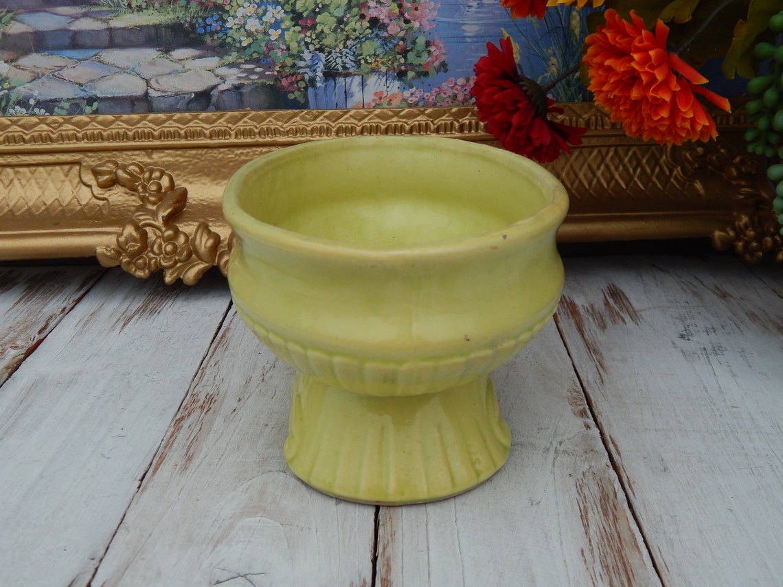 Chartreuse Green Planter Vintage Planter Oval Planter - Etsy