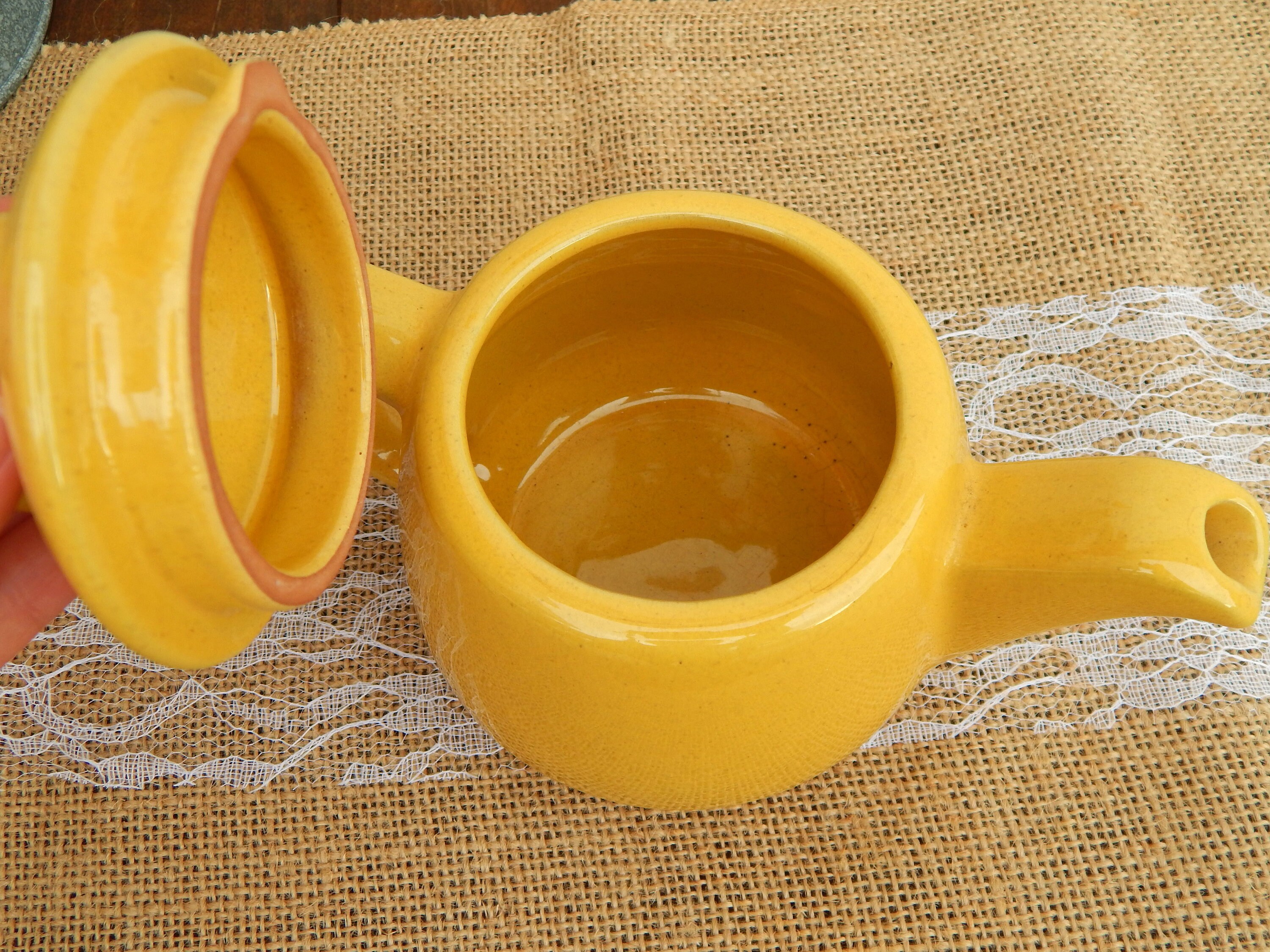 FRANKOMA Teapot Cups Mustard Yellow Pottery, Vintage Set of 2 Tea Cups ...