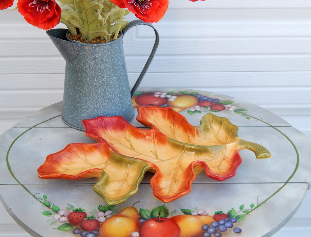 Fall Leaf Platter by Cracker Barrel Oak Leaf Platter BOUNTIFUL HARVEST ...