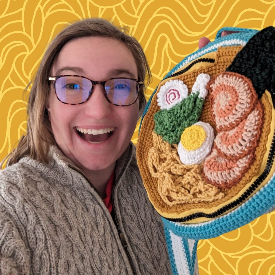 Ramen Bowl Purse Crochet PDF Pattern Noodles Noodle Soup Shoyu Ramens ...